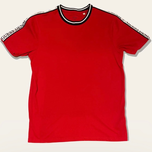 Guess | Shirts | Hyatt Logo Tape Tee Featuring A Varsitystriped Crew ...